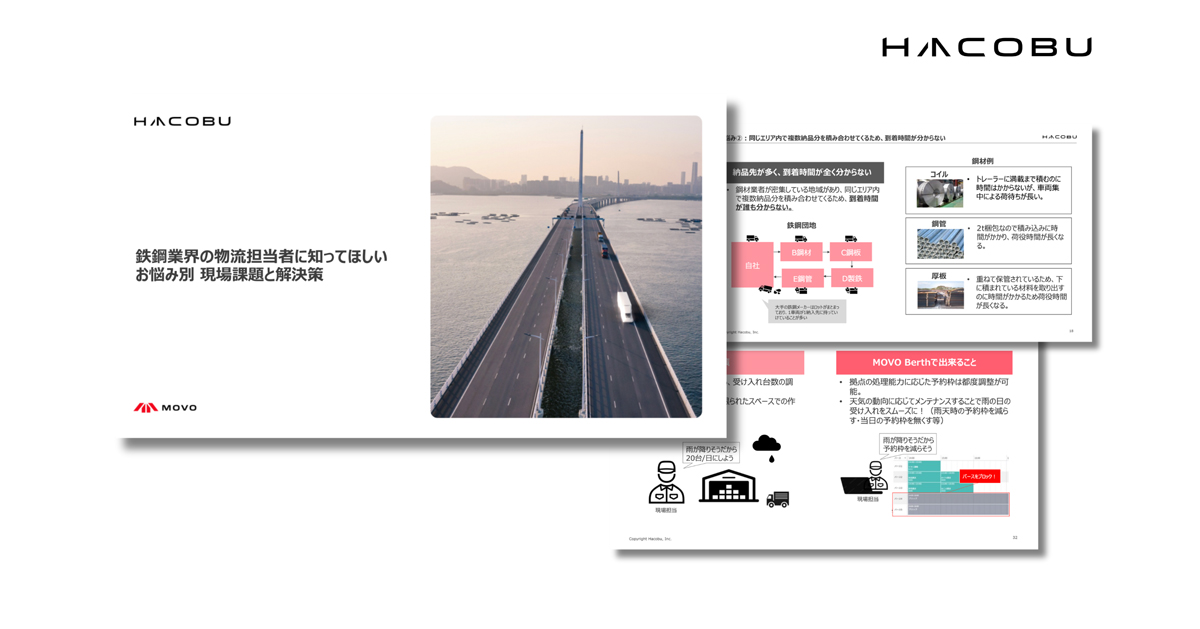 Hacobu／鉄鋼業界の物流担当者向けに課題解決策示したホワイトペーパー発行 ─ 物流ニュースのLNEWS